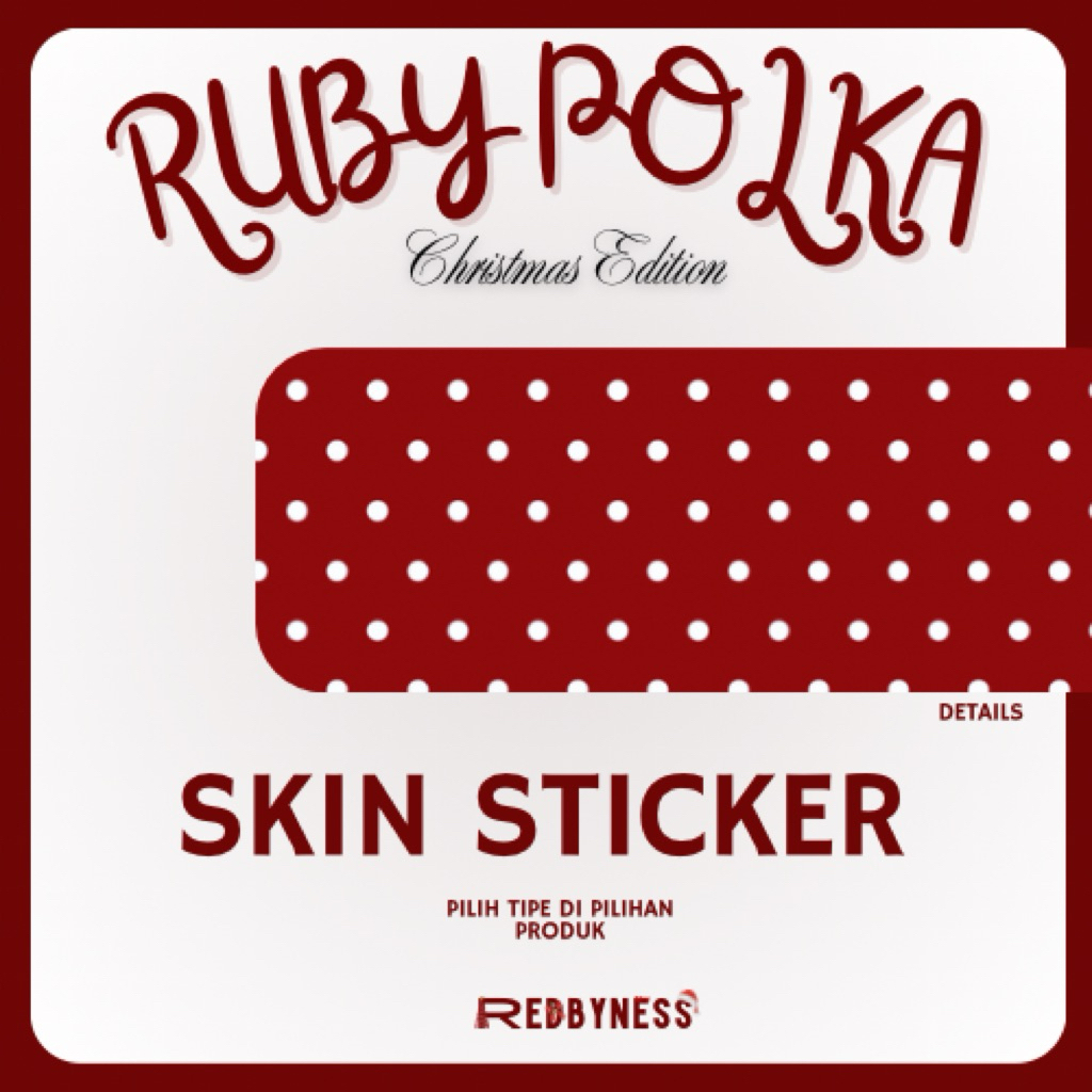 Jual REDBYNESS|Skin Sticker Christmas Edition Ruby Polka | Shopee Indonesia
