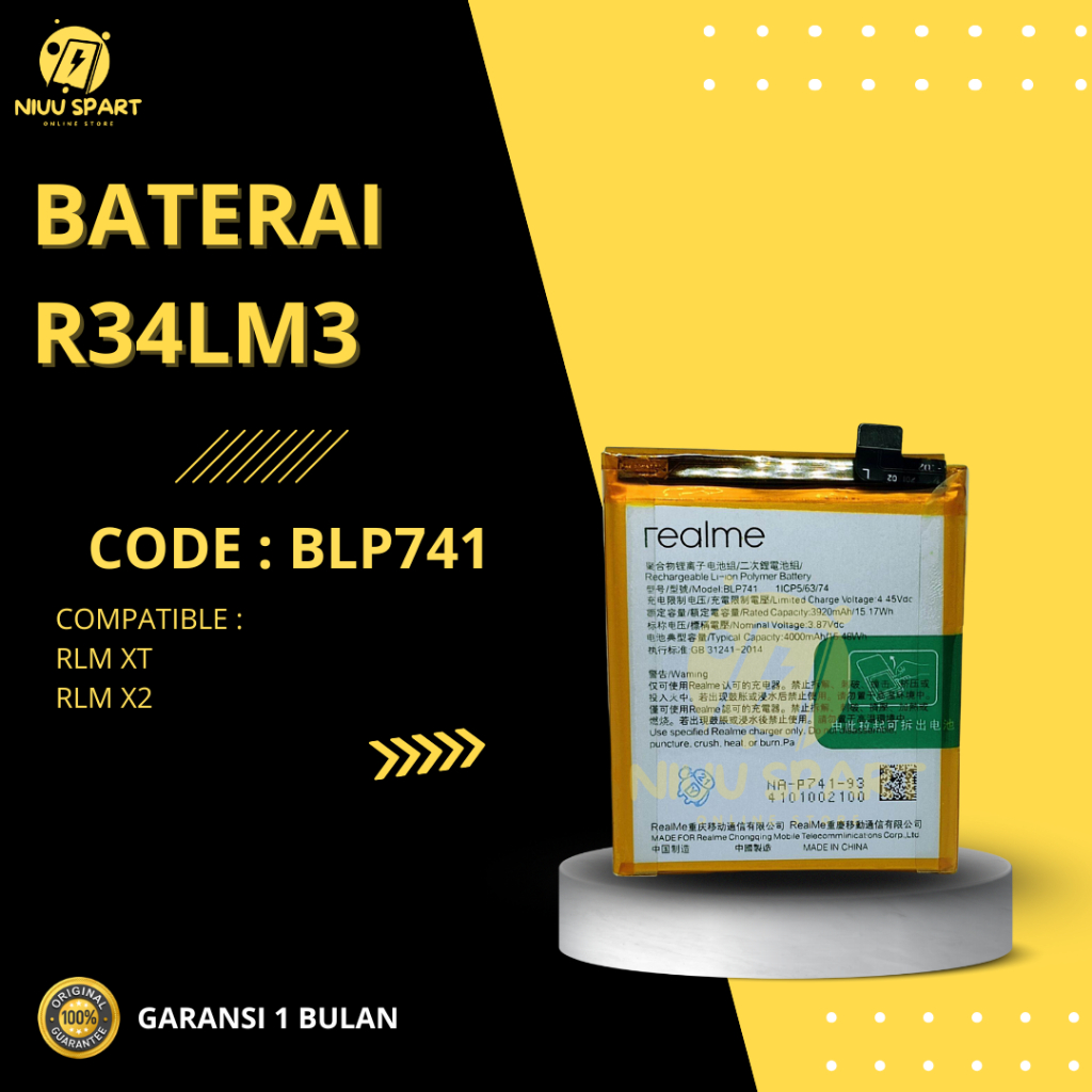 Jual BATERAI BATTERY BLP741 REALME XT DOUBLE [IC POWER] ORIGINAL ...
