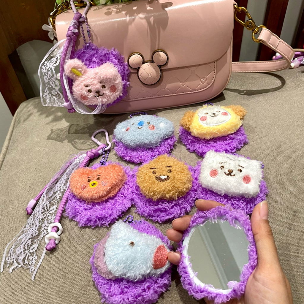 Jual Kaca bagcharm keychain mirror flip make up cute simple Tata Cooky ...