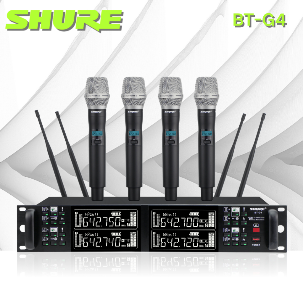 Jual Mic Wireless SHURE/BT-G4 Original 4CH 4 ANTENA Jarak Jauh Stabil ...