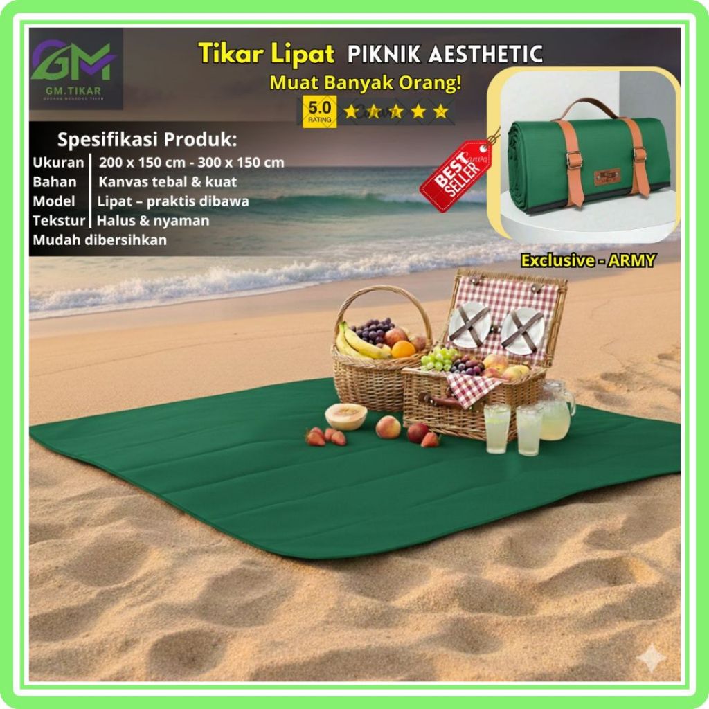 Jual ( TERLARIS )Tikar Lipat Piknik Portable Waterproof Ukuran Besar ...