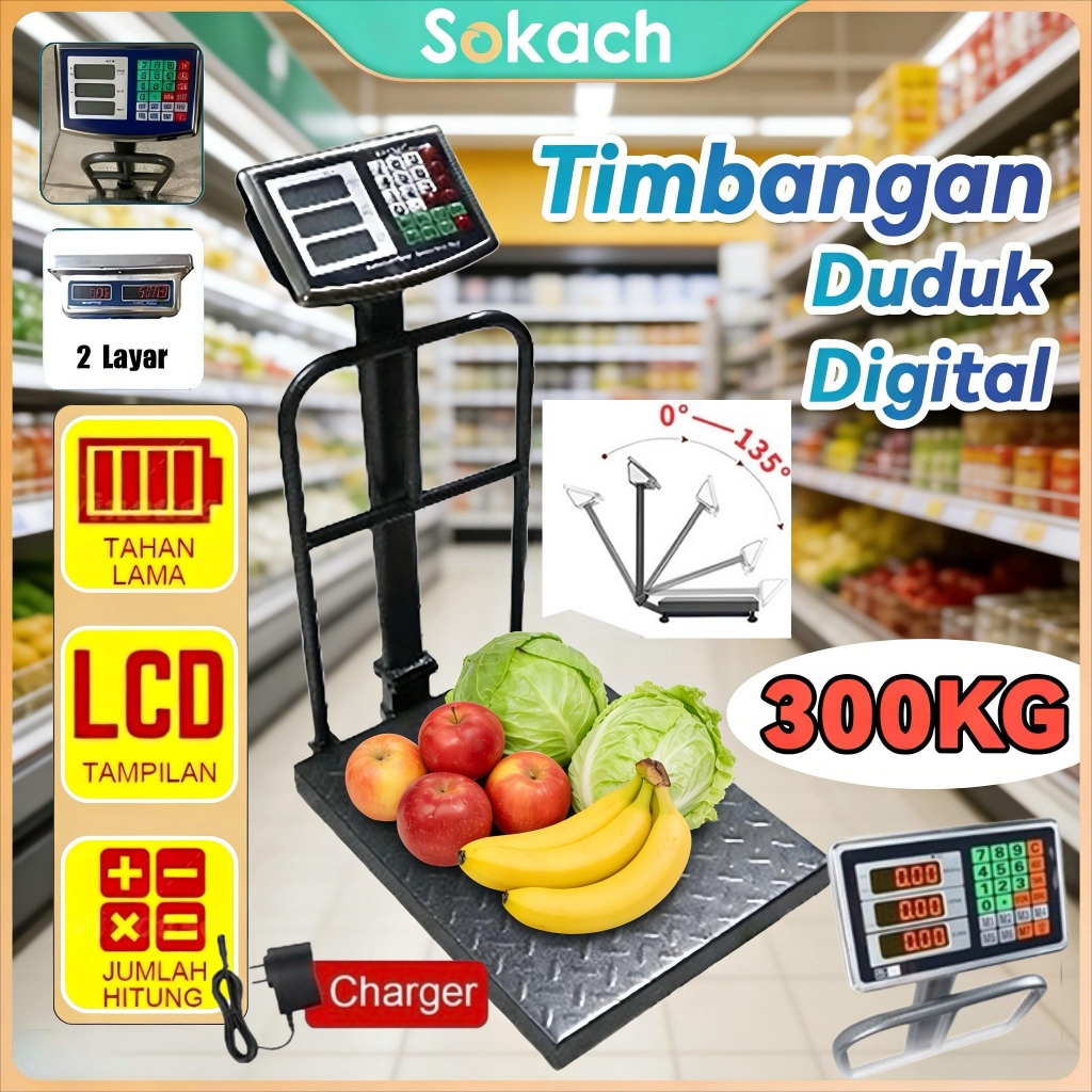 Jual Timbangan-Duduk-Digital-Kapasitas-300KG-150KG Double Display ...