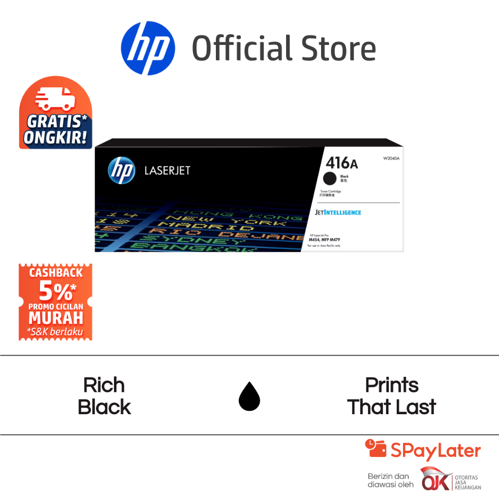 Jual Tinta Printer HP 416A Black Original LaserJet Toner Cartridge ...
