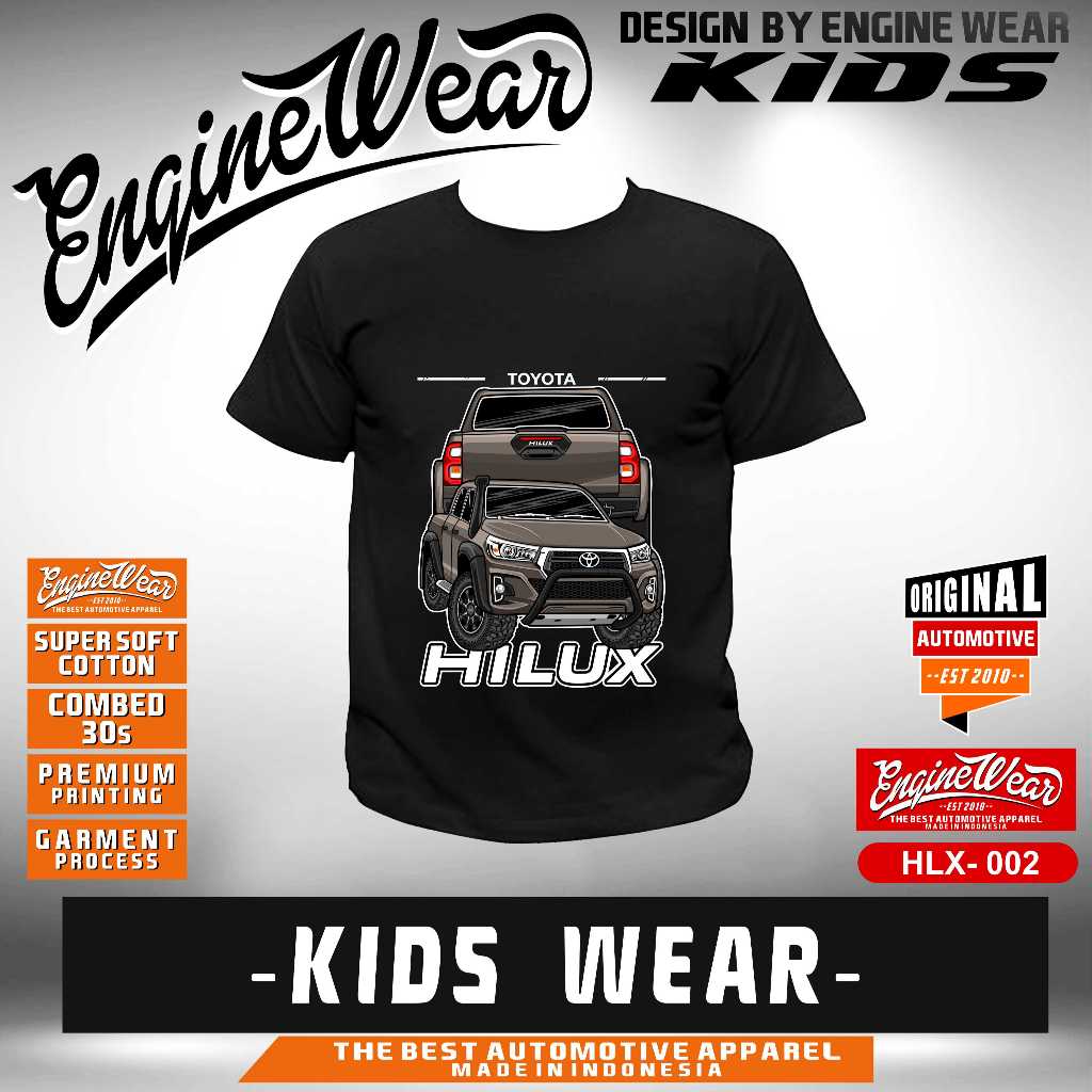 Jual Kaos anak hilux anak tshirt toyota hilux Baju mobil Jeep Offroad ...