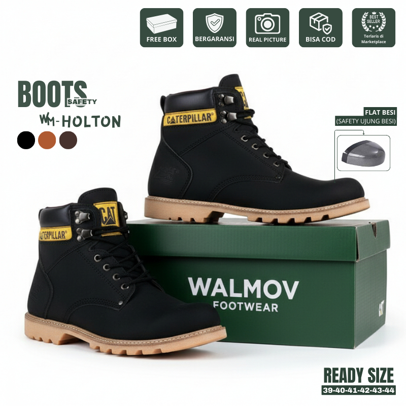 Jual Sepatu Safety Pria Holton Steel Toe - Men's Shoes Safety Boots ...
