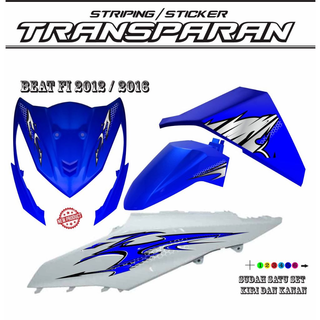 Jual Sticker Striping Beat FI TRANSPARAN 2013-2015 Simple Motif Terbaru ...