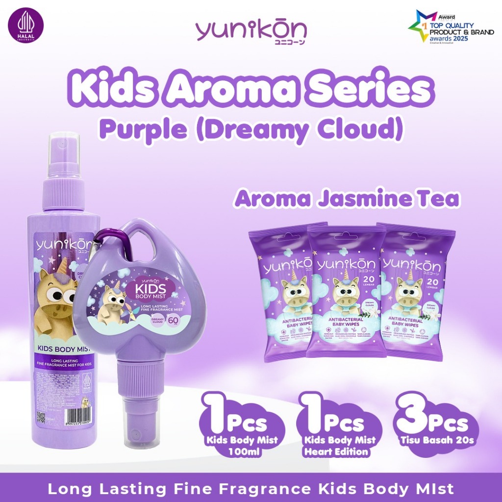 Jual Paket Kids Aroma Series Yunikon Kids Body Mist 100ml + 60ml & Tisu ...