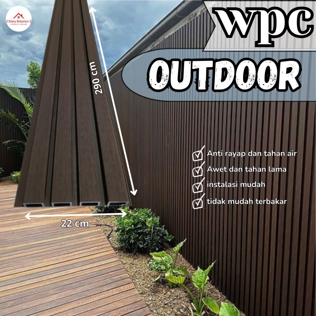 Jual Wall Cladding [PREMIUM] Wood WPC OUTDOOR Dinding Panel Kisi Kisi ...