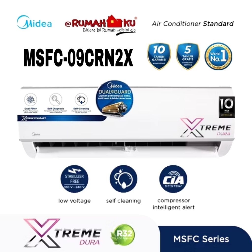 Jual AC Standar 1 PK MIDEA - MSFC-09CRN2X (Unit Indoor & Outdoor ...