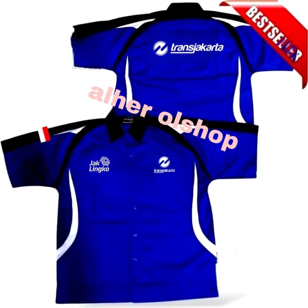 Jual ready stok kemeja kombinasi full bordir kemeja Transjakarta baju ...