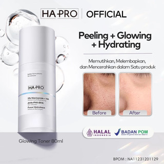 Jual [HAPRO] HA PRO Toner Glowing & Exfoliating 80ml Niacinamide AHA ...