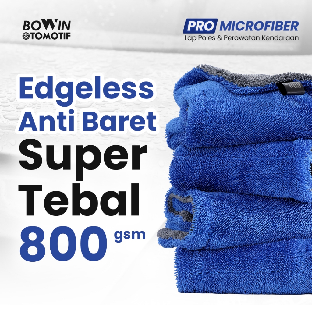 Jual Bowin Kain Lap Microfiber Pro 800GSM (Lap Polish & Detailing ...