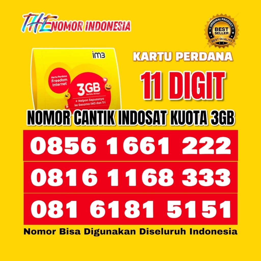 Jual Nomor Cantik Indosat IM3 11 DIGIT 4G/5G/LTE Seri 777/888/999 Kartu ...