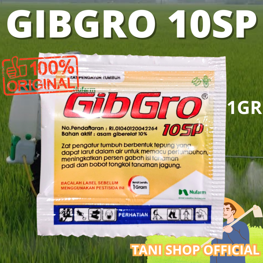 Jual GIBGRO 10 SP 1 GRAM ZAT PENGATUR TUMBUH NUFARM PACU PERTUMBUHAN ...