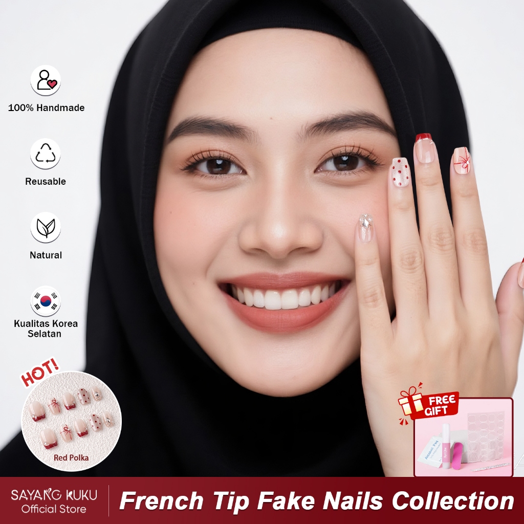 Jual Sayang Kuku x Miniso 3D Kuku Palsu Colorful French Tip - 10pcs DIY ...
