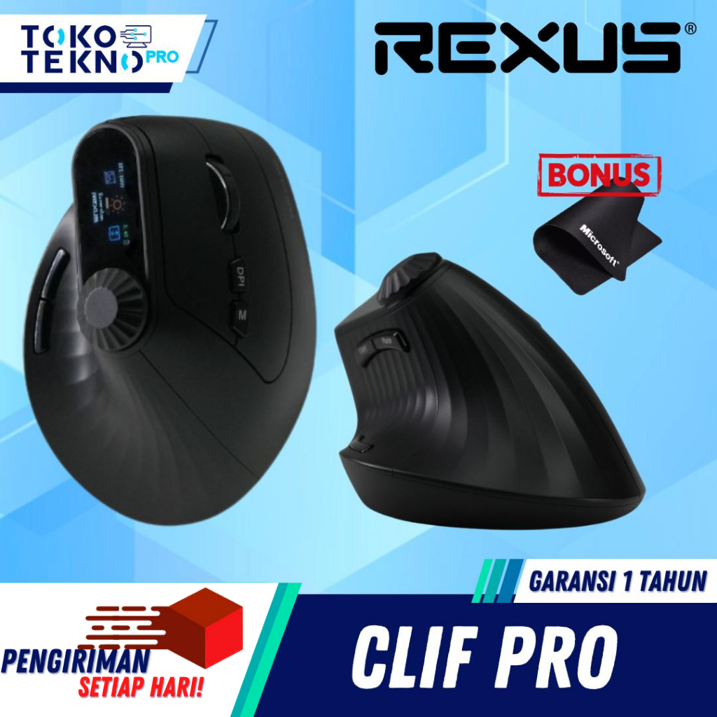 Jual Rexus Clif Pro QV280 / QV-280 Mouse Office Ergonomic Vertical ...