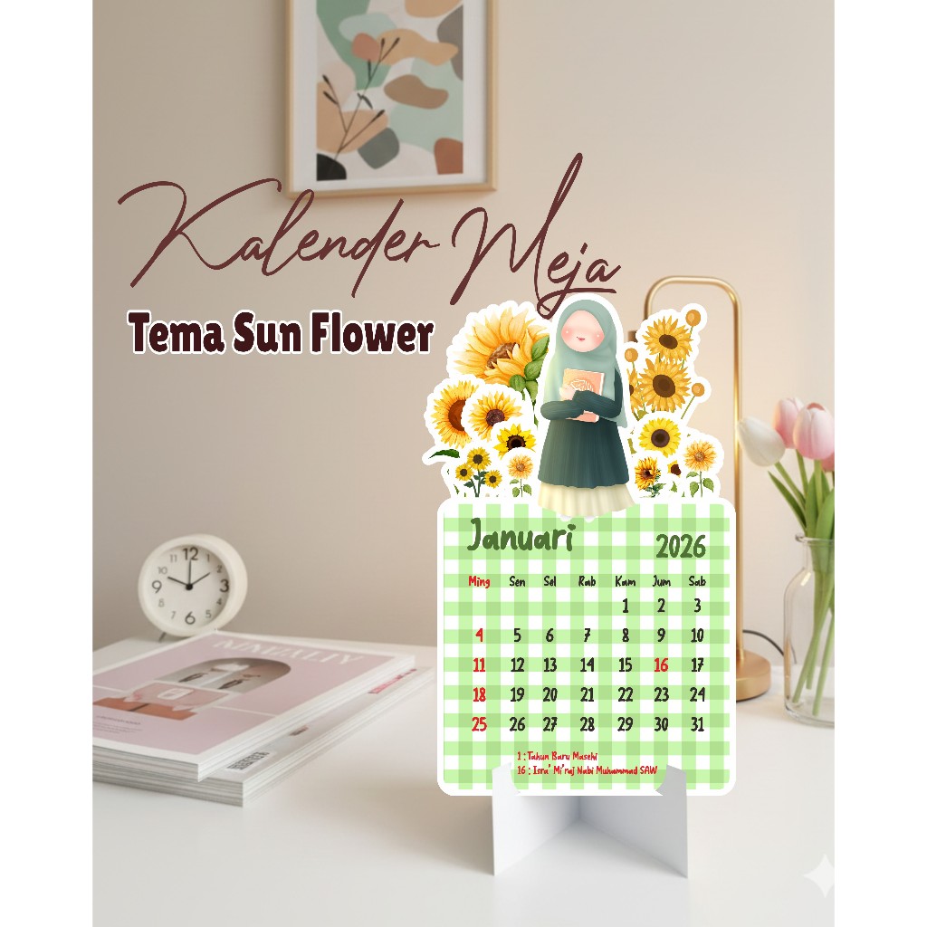 Jual kalender meja 2026 aesthetic - kalender meja lucu - Kalender Meja ...