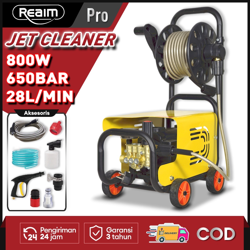 Jual Reaim Jet Cleaner Kuning Pro 800Watt 650Bar Mesin Cuci Mobil Mesin ...