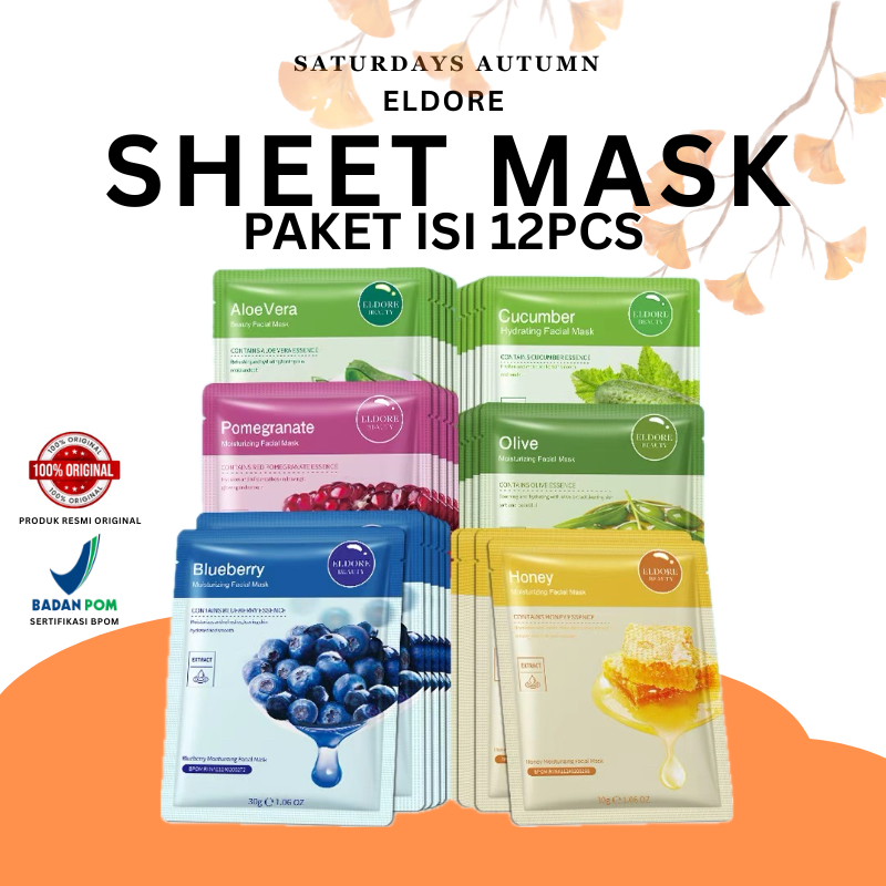 Jual [BPOM] PAKET 12PCS ELDORE Sheet Mask - Masker Wajah | Shopee Indonesia