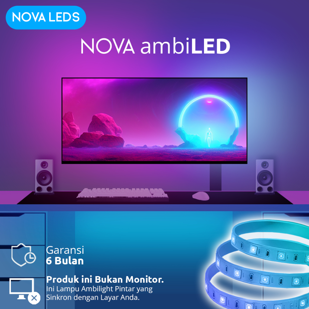 Jual Lampu Ambient Light RGB Sync untuk Monitor PC/Laptop 19–49” - LED ...