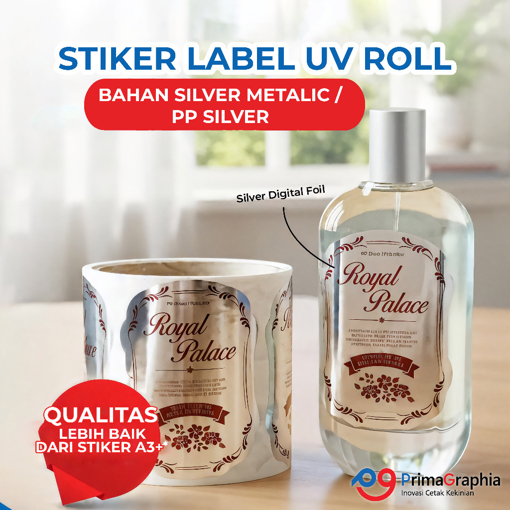 Jual Cetak Stiker Silver Roll UV INK Bulat Kotak | Stiker Custom Anti ...