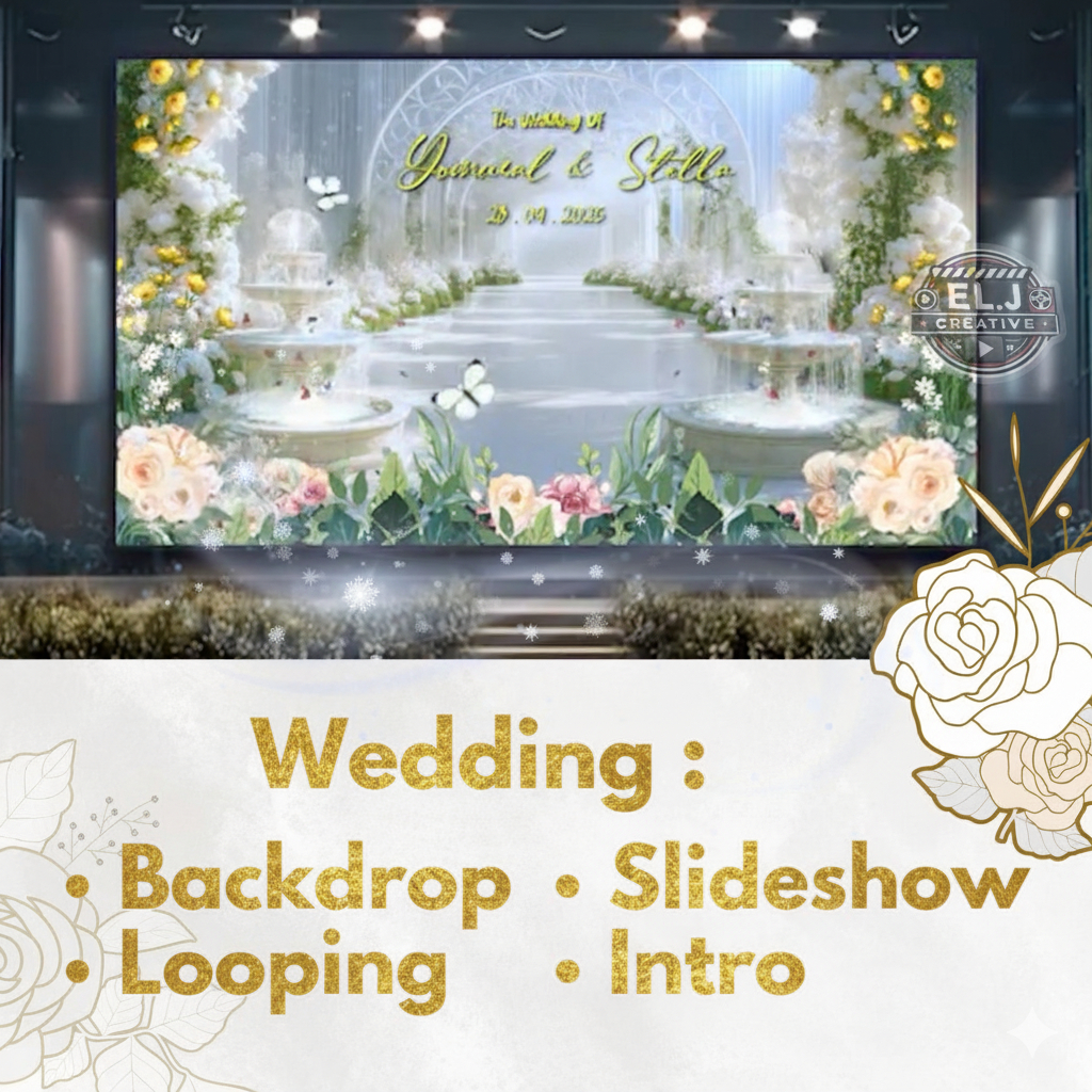 Jual Edit Video Wedding Slide Show (Foto Jadi Video) / Wedding Backdrop ...