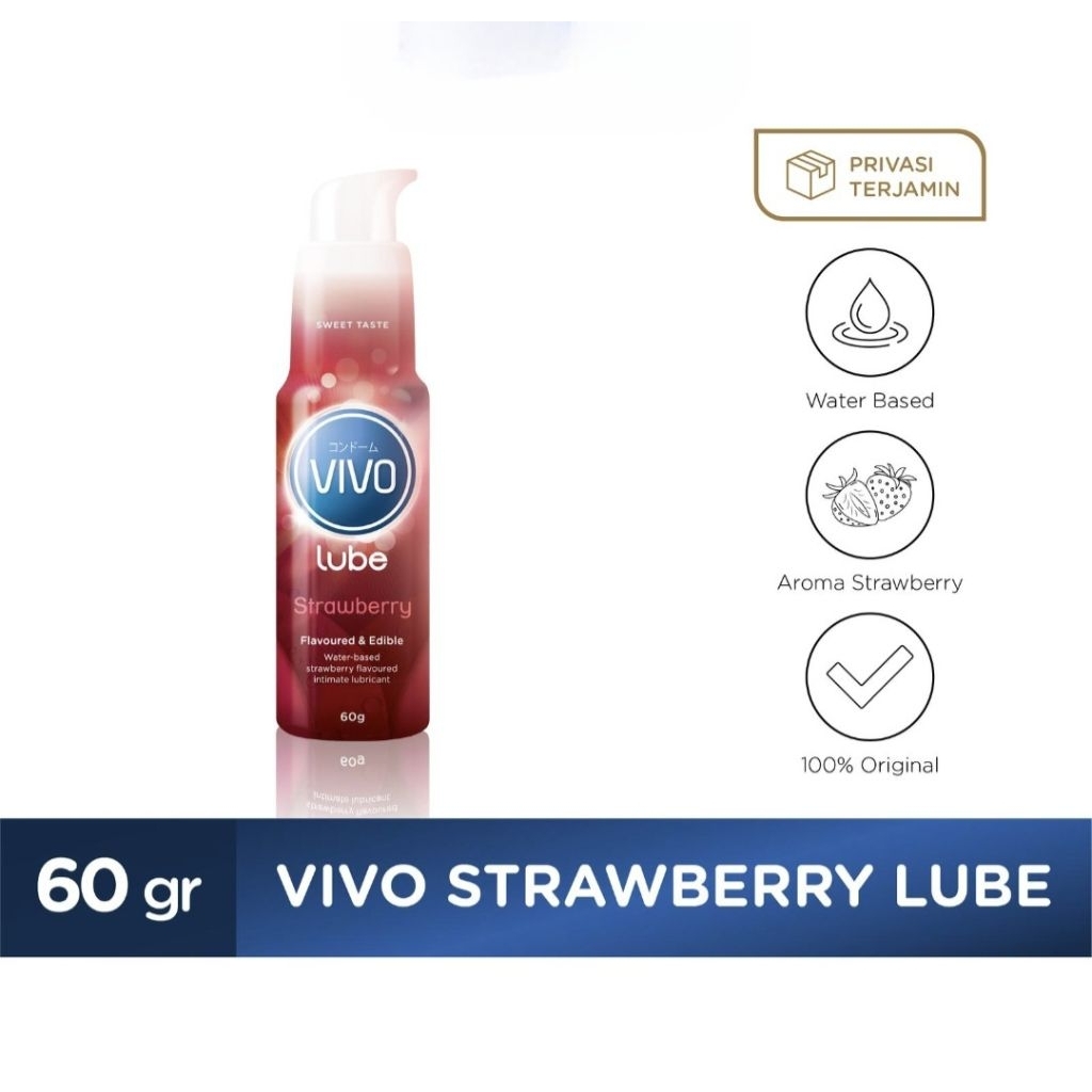 Jual Vivo Lube Strawberry 60ml Expired 8 2026 | Shopee Indonesia