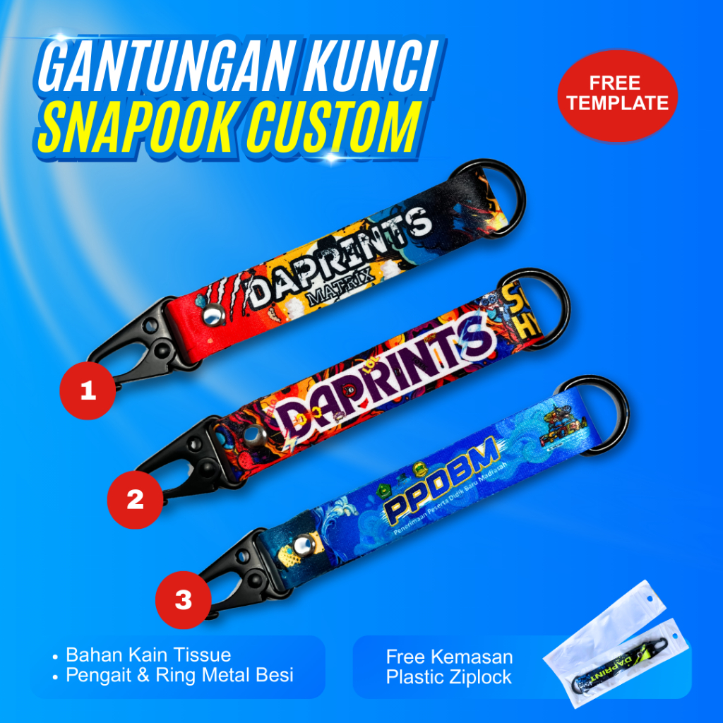 Jual Gantungan Kunci Snaphook Custom Lanyard Tali Tisu - Keychain Motor ...