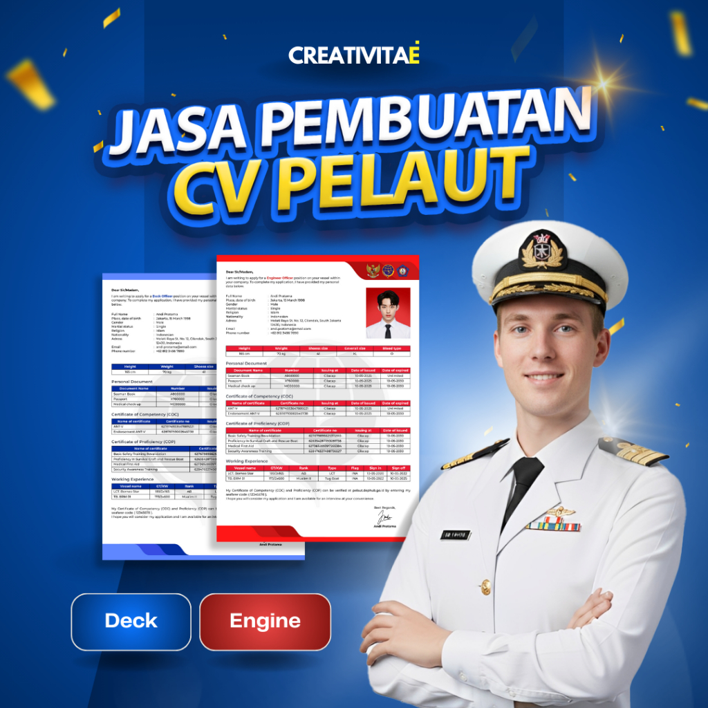 Jual CV Pelaut | Pelayaran | Curriculum Vitae | Lamaran Kerja | Kapal ...