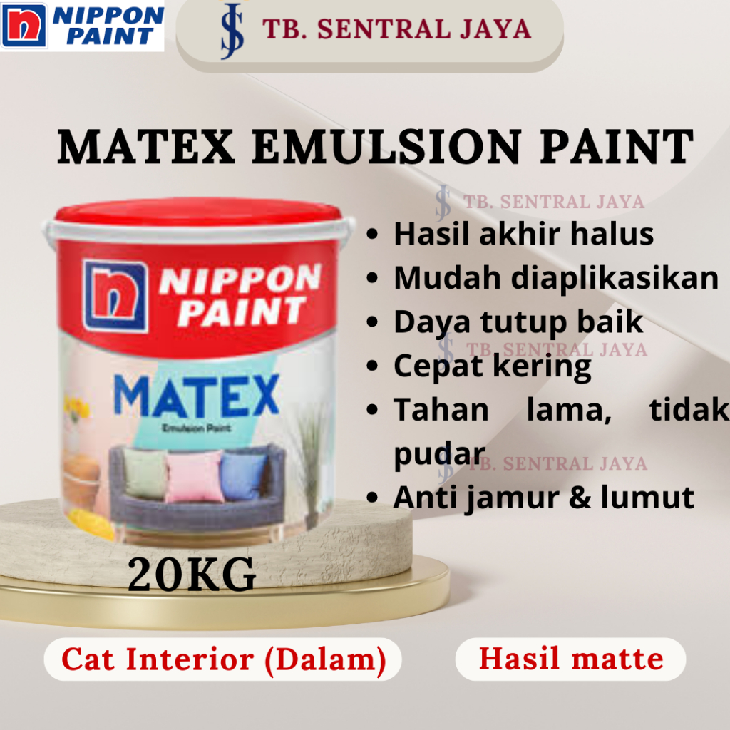 Jual Cat Tembok Matex Emulsion 20Kg/Cat Dinding Interior/Cat Nippon ...