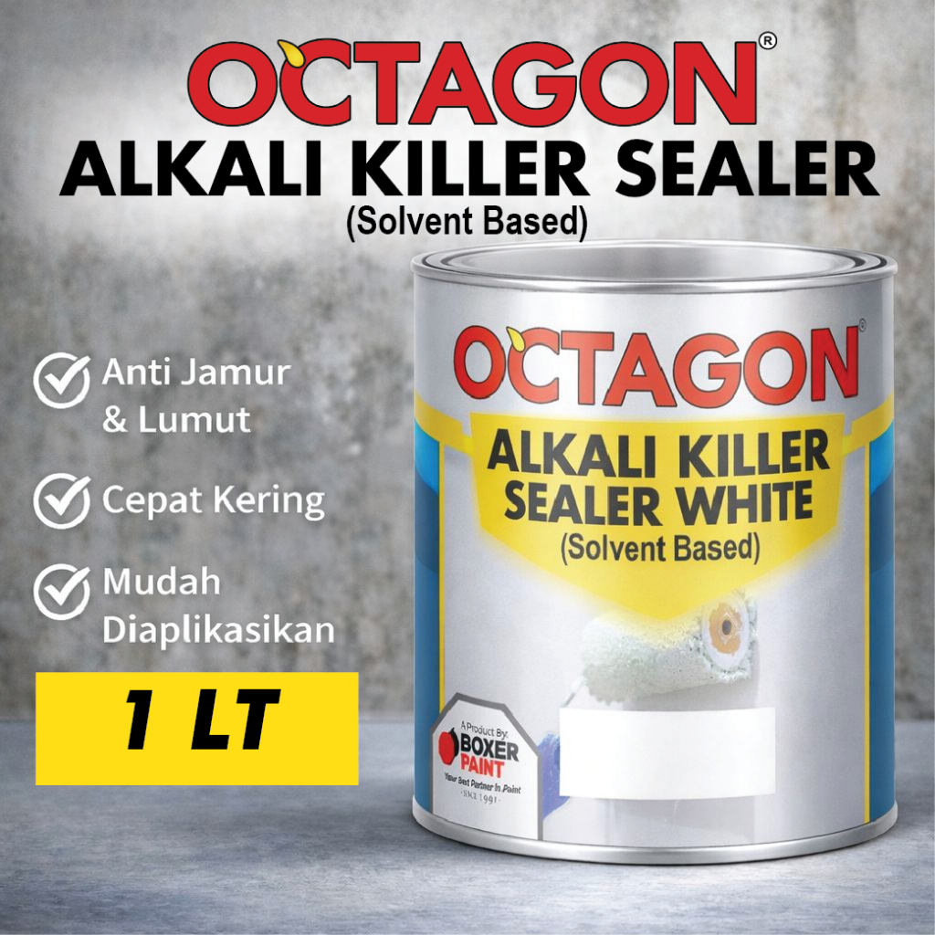 Jual (1 LT) OCTAGON Alkali Killer Sealer White Solvent Based Cat Dasar ...