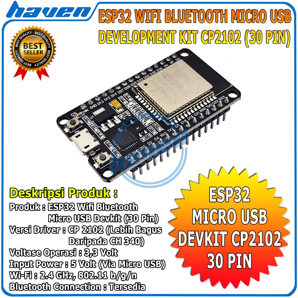 Jual ESP32 ESP-32 Wifi Bluetooth IOT ESP-32S Development Board 30 Pin ...