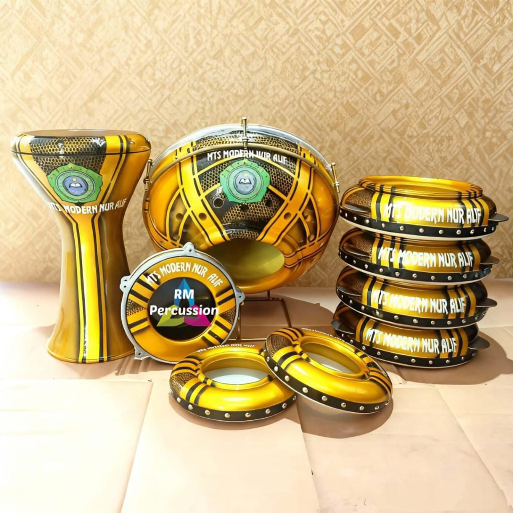 Jual 1 Set Hadroh Rebana Bisa Pesan Tulisan/Logo Polos & Motif | Shopee ...