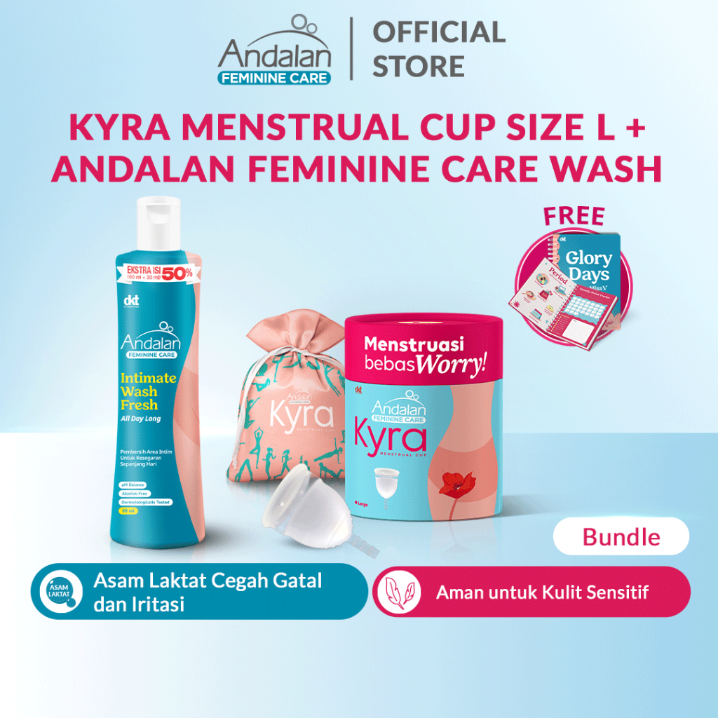 Jual Andalan Kyra Menstrual Cup Size L + Andalan Feminine Care Intimate ...