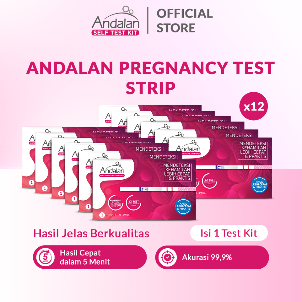 Jual Andalan Strip Pregnancy Test Pack Isi 12 Pcs - Alat Tes Kehamilan ...