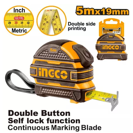 Jual Meteran Besi 5 Meter Steel Measuring Tape INGCO HSMT08519 | Shopee ...