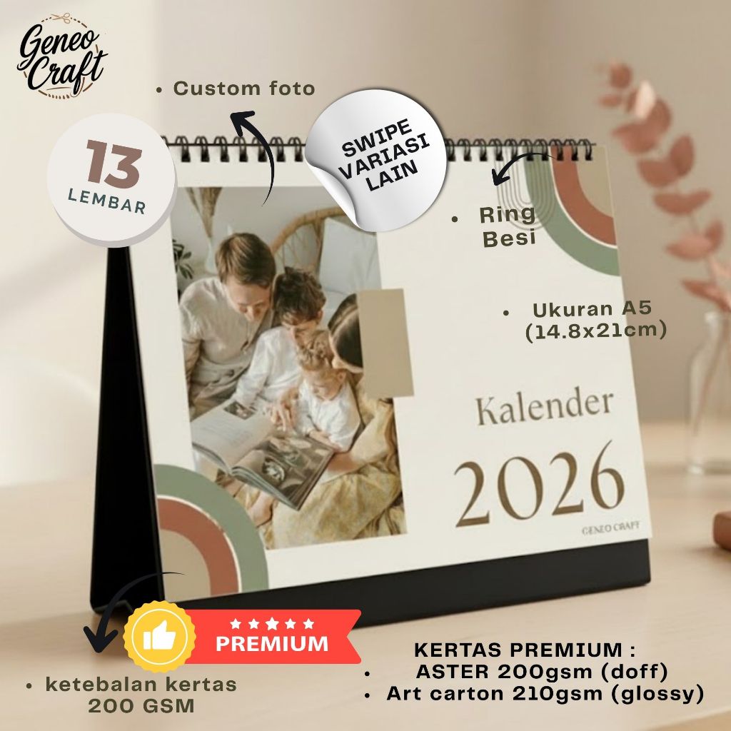 Jual [FREE CUSTOM/Bisa pesan SATUAN]| Kalender Meja | Kalender Meja ...