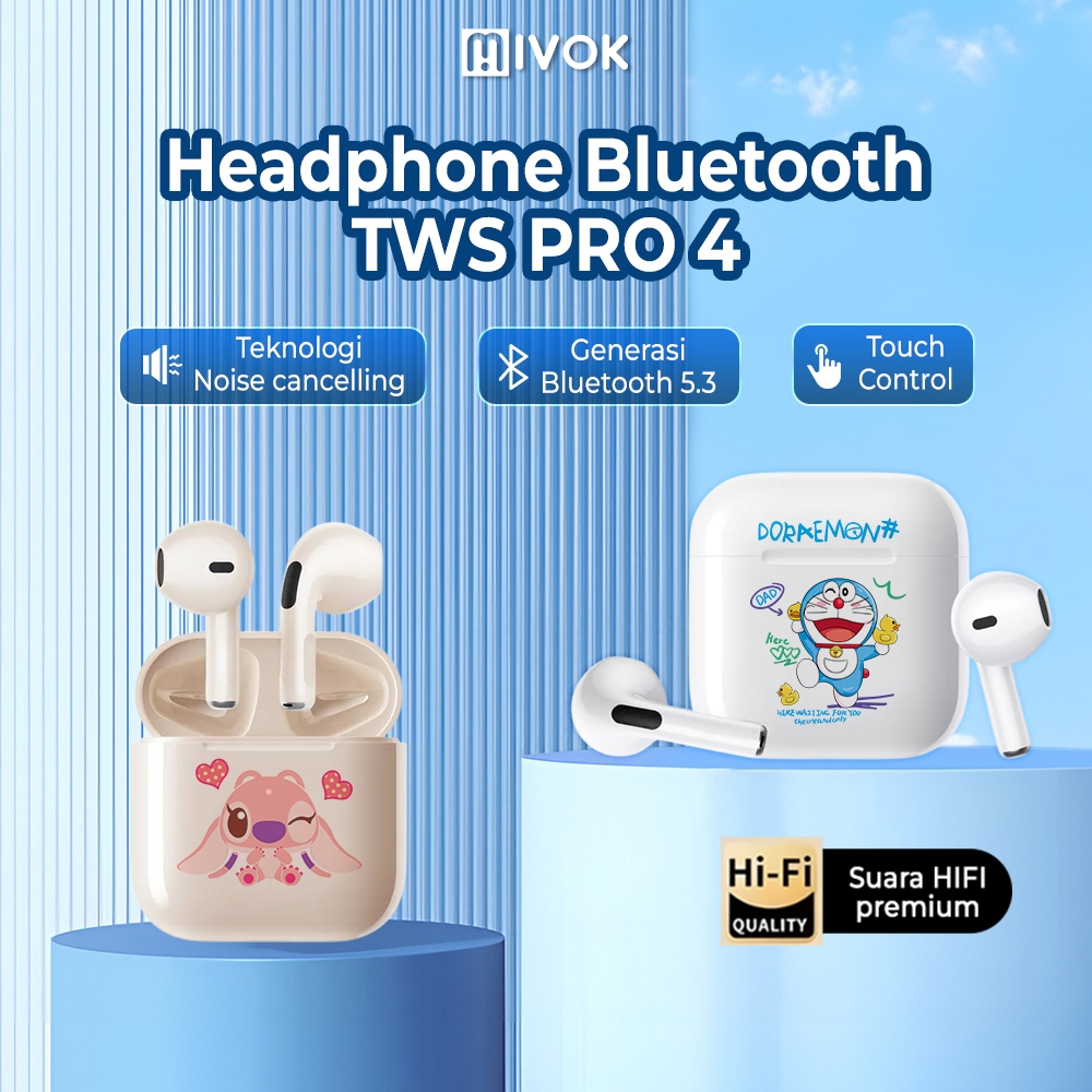 Jual MIVOK PRO 4 TWS Bluetooth Earphone Headset Wireless Full Bass ...