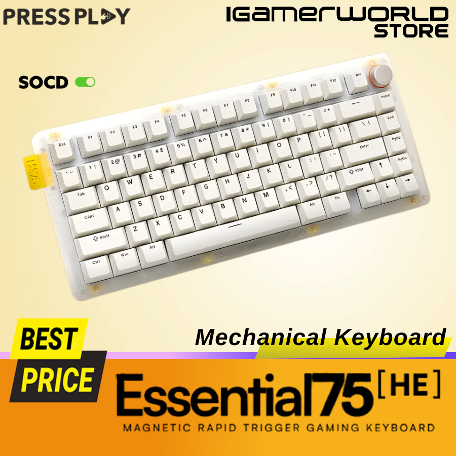 Jual Press Play ESSENTIAL75 HE 75% Rapid Trigger Hall Effect SOCD ...