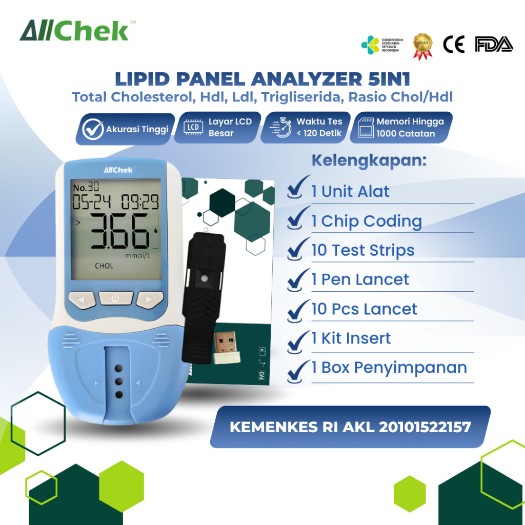 Jual ALLCHEK Lipid Panel Analyzer ACHR-100 – Lipid Analyzer Akurat, Cek ...