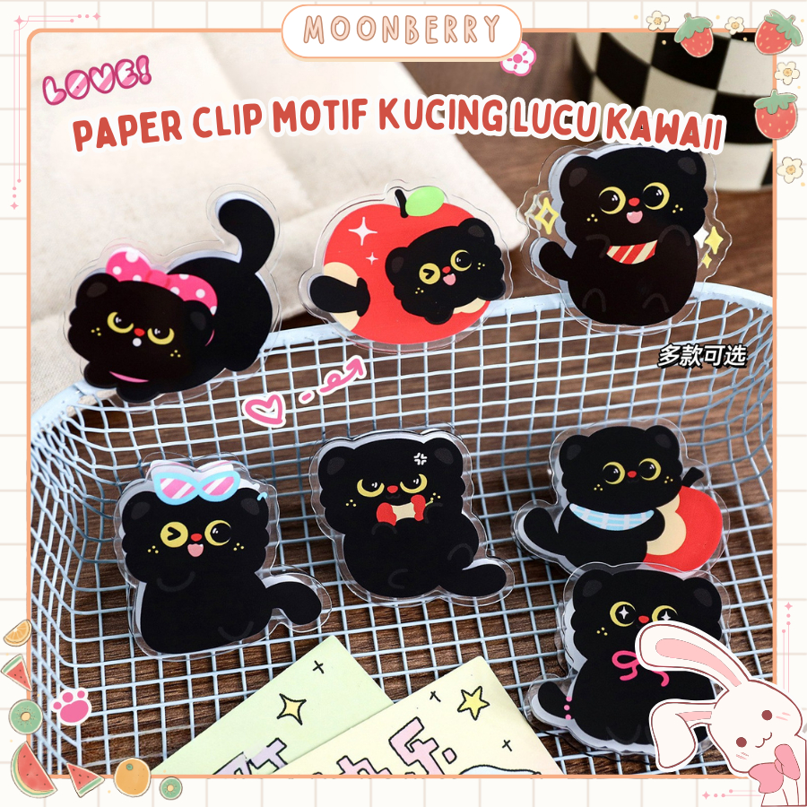 Jual Paper Klip Akrilik Motif Karakter Kucing Lucu Cat Hewan Animal ...
