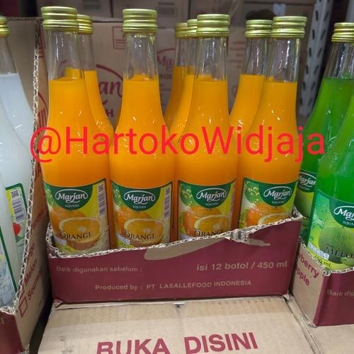 Jual SIRUP MARJAN SQUASH JERUK / ORANGE 450ML DUS ISI 12 BOTOL | Shopee ...