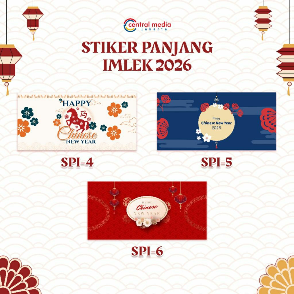 Jual Sticker Hampers Imlek Persegi Panjang isi 15 Year of Horse Stiker ...