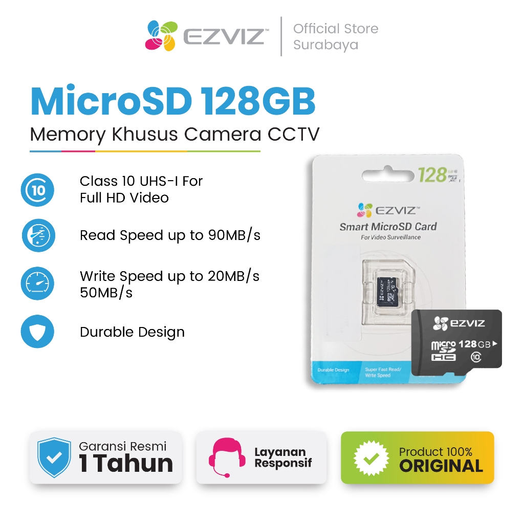 Jual Ezviz Smart MicroSD 128GB Khusus CCTV Class 10 | Shopee Indonesia