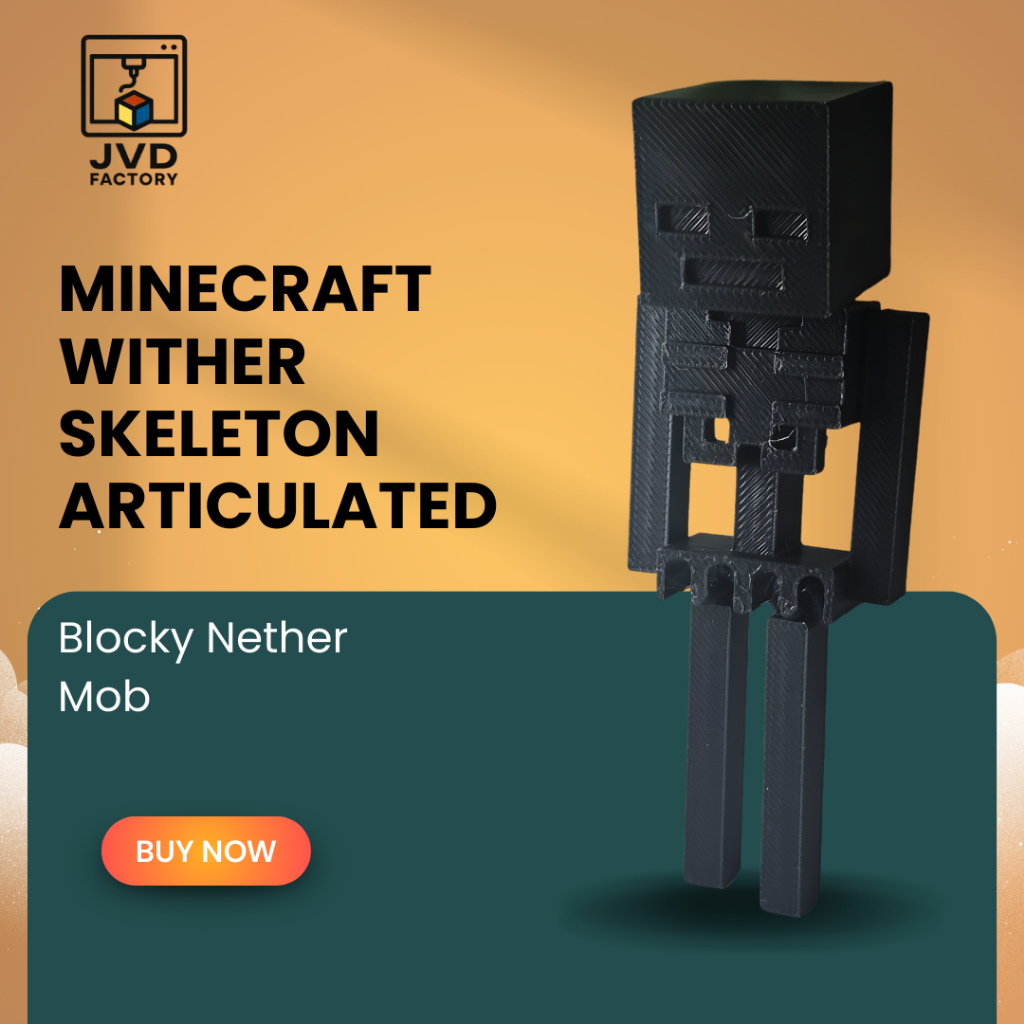 Jual Minecraft Wither Skeleton Articulated | Blocky Nether Mob | 3D ...