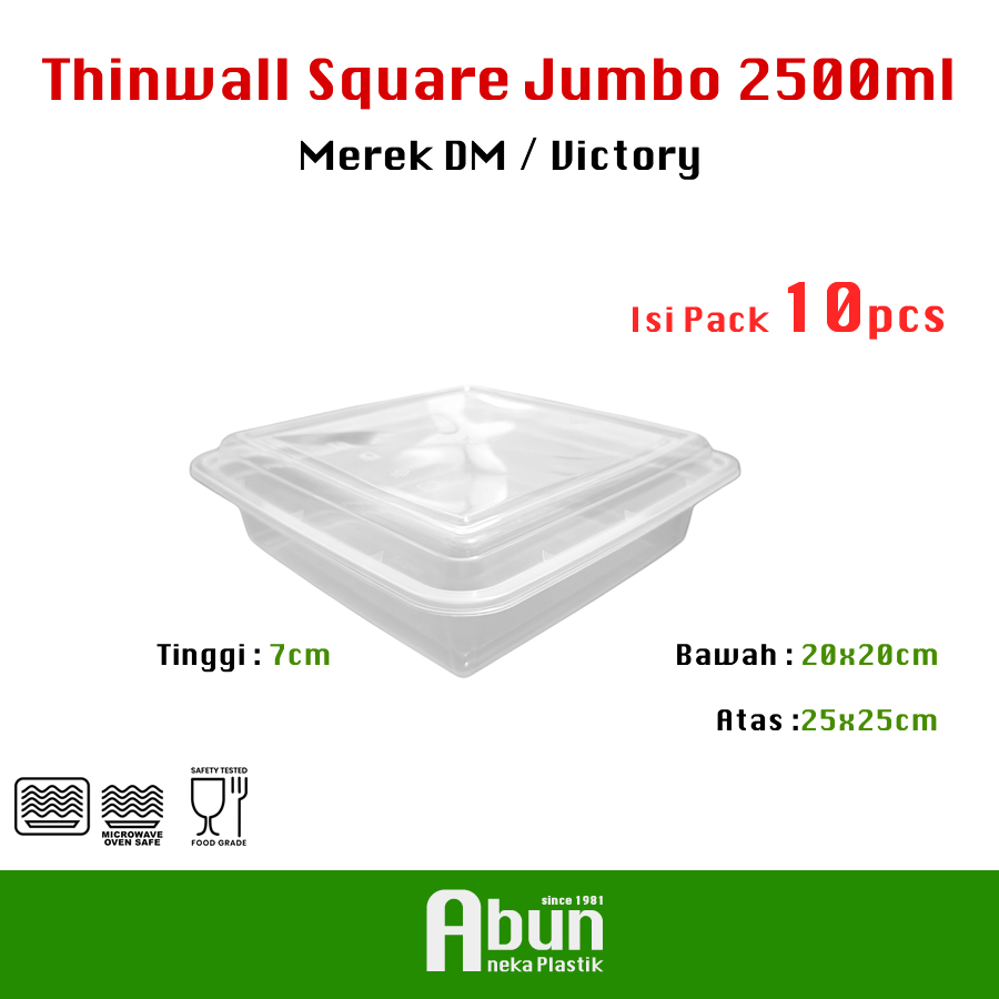 Jual Thinwall DM Jumbo 2500 Square Isi 10pcs | Shopee Indonesia
