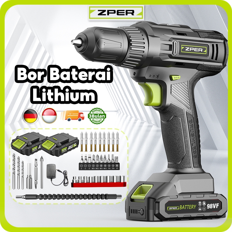 Jual ZPER Cuci Gudang Murah Portable Bor Cordless 3 in 1 Impact Mesin ...