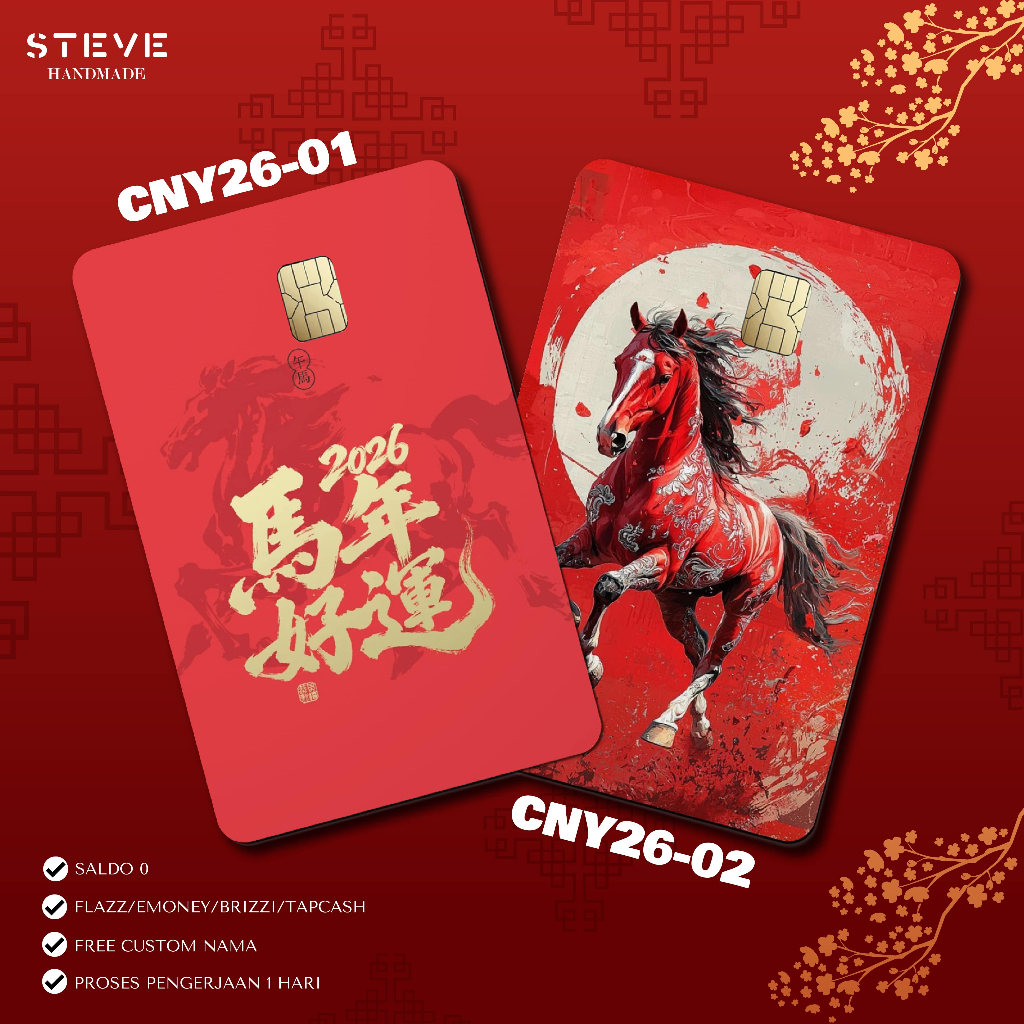 Jual Flazz Gen 2 BCA Emoney Mandiri CNY 2026 Imlek Edition Custom Nama ...