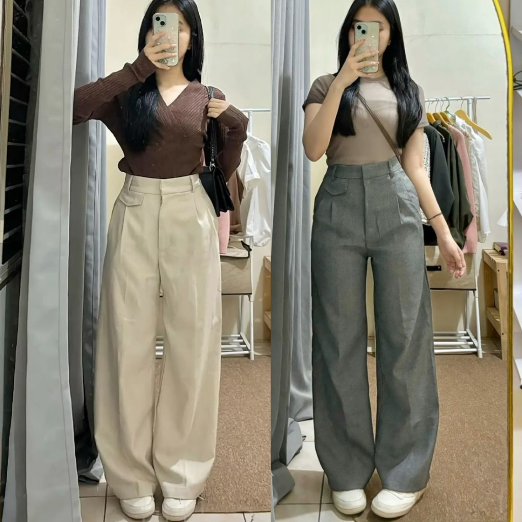 Jual Oro Pants Celana Wanita Panjang Kerja Kantor Formal Kulot Loose ...
