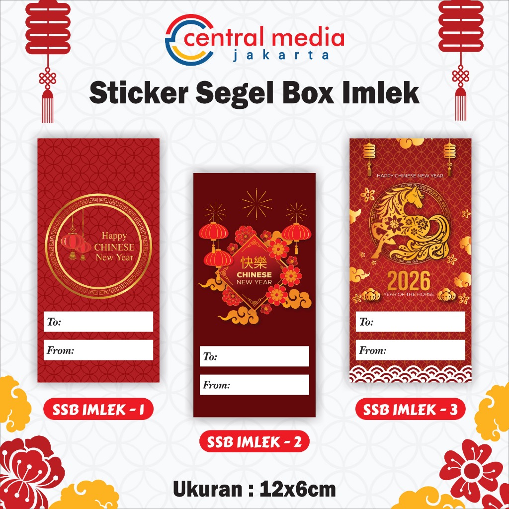 Jual Sticker Segel Box Imlek Year of Horse Label Hampers Chinese New ...